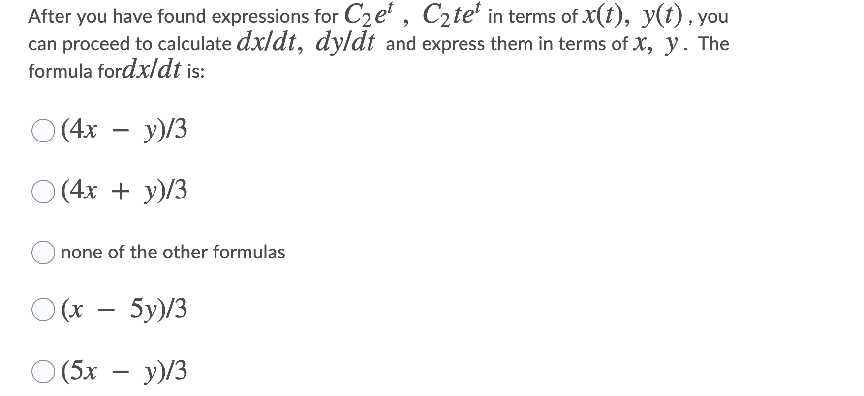 Solved = A system of first order linear autonomous diff eqs | Chegg.com