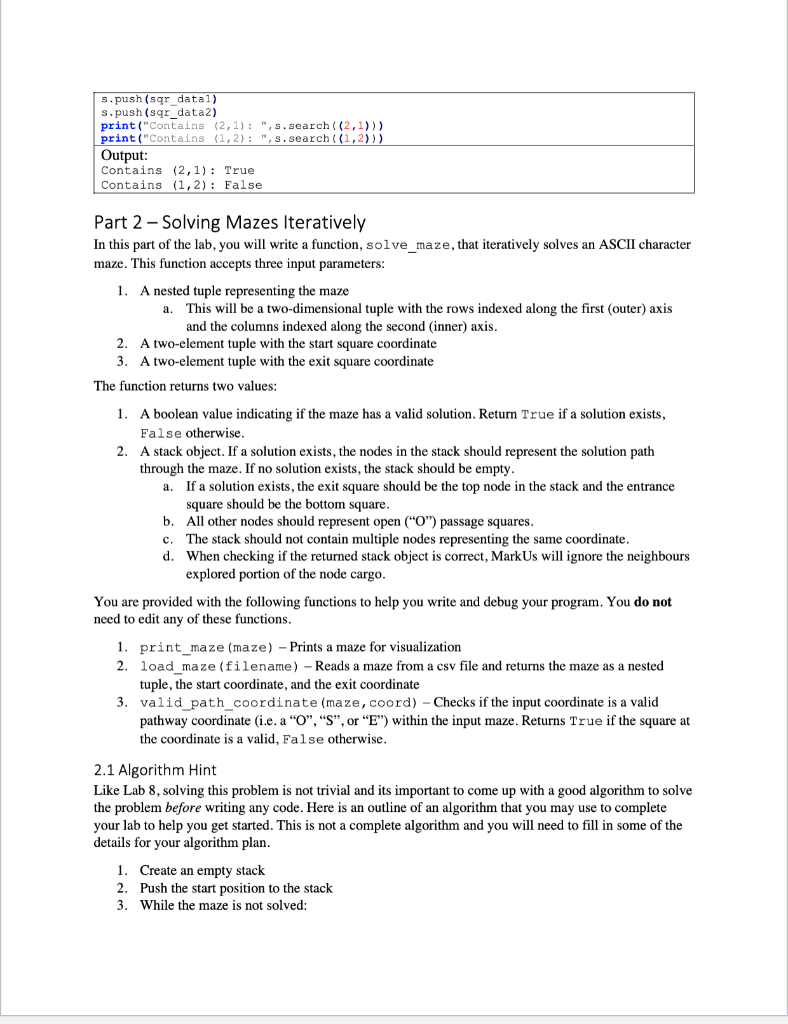 Solve the mazes iteratively(using a loop) with the | Chegg.com