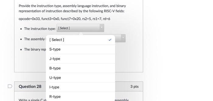 Provide the instruction type, assembly language | Chegg.com