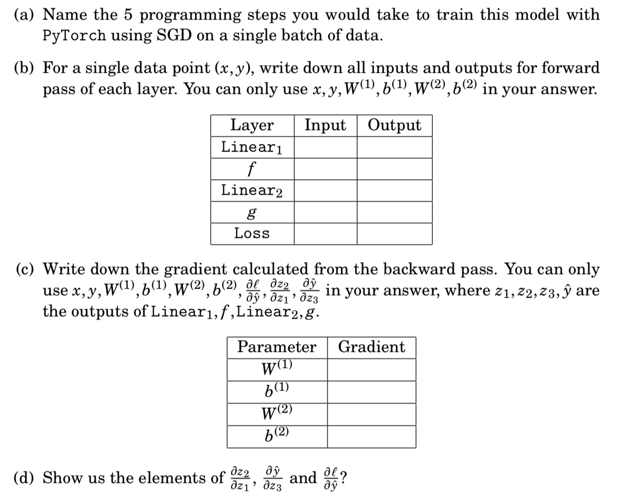 1 Two-Layer Neural Network You are given the | Chegg.com