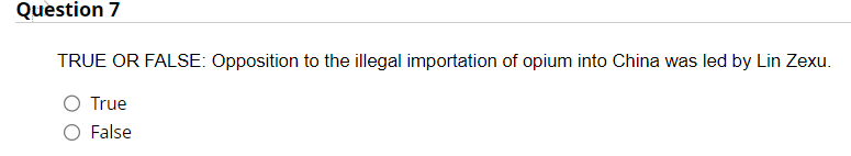TRUE OR FALSE: Opposition to the illegal importation | Chegg.com