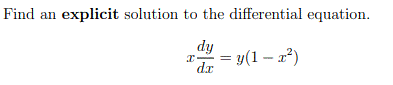 Solved Find an explicit solution to the differential | Chegg.com
