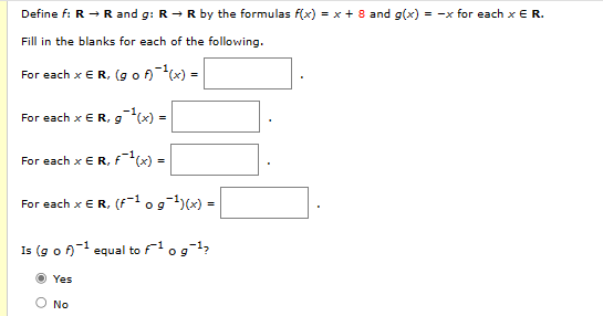 Solved Define Fr→r And Gr→r By The Formulas Fxx8 And 