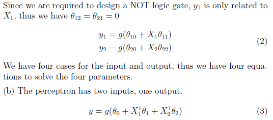 Design a perceptron that emulates the behavior | Chegg.com
