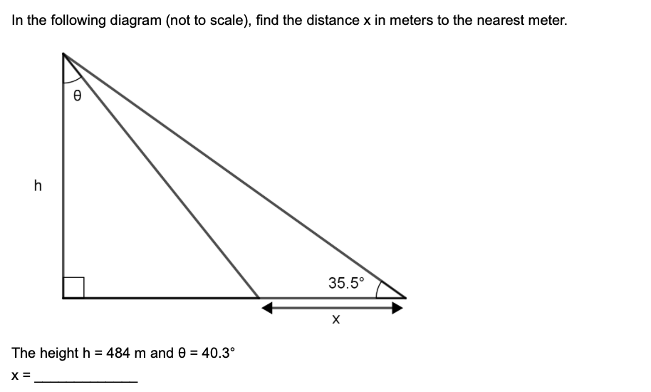 Solved In the following diagram (not to scale), find the | Chegg.com