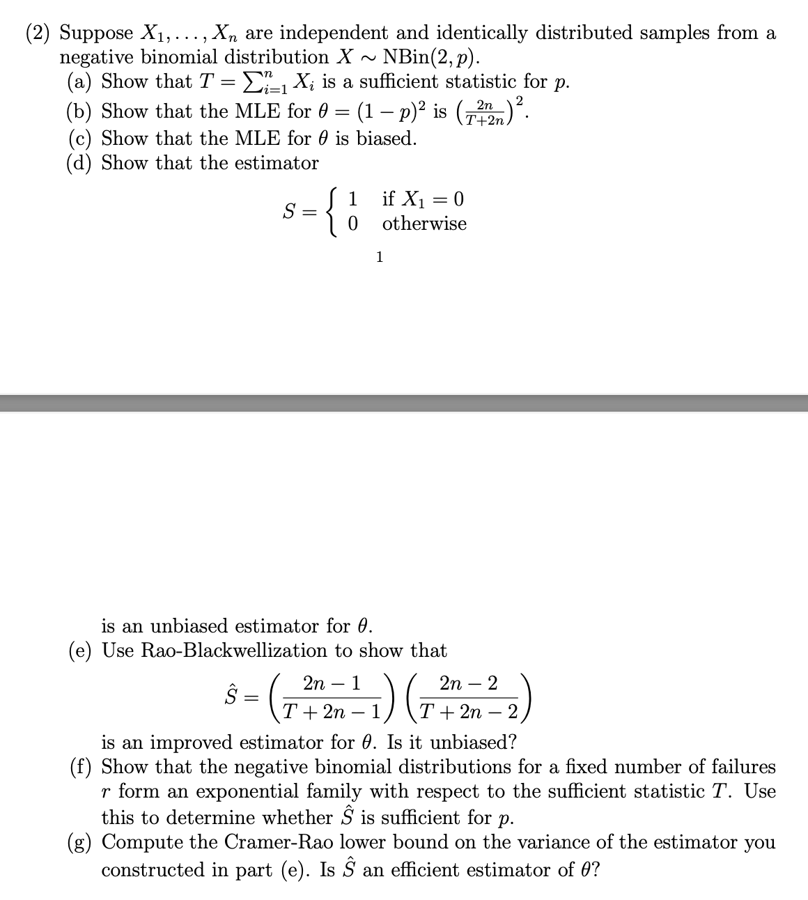 Solved (2) Suppose X1,…,Xn are independent and identically | Chegg.com
