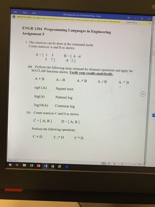 Solved 204 assignment 5 sp 19(Probected Vin)-Ward | Chegg.com