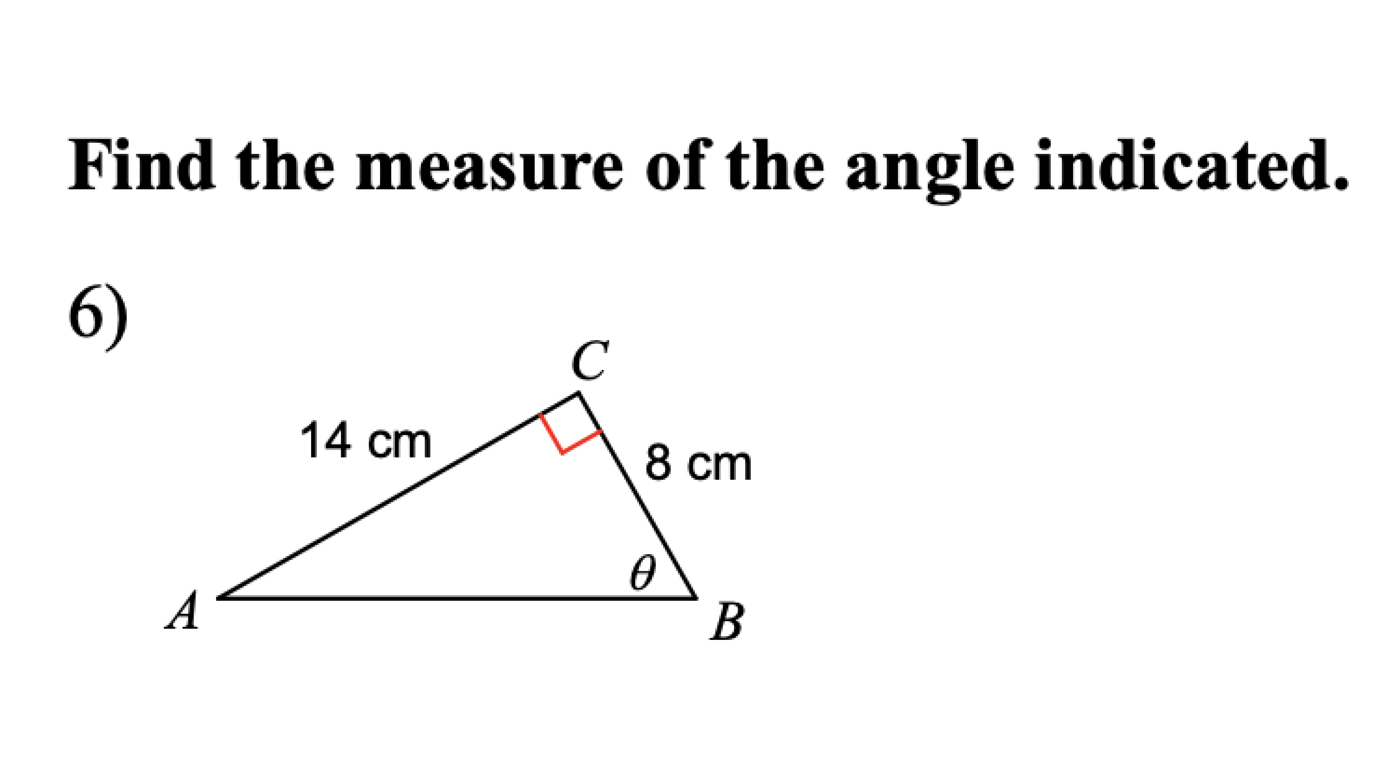 Solved Find The Measure Of The Angle Indicated 6