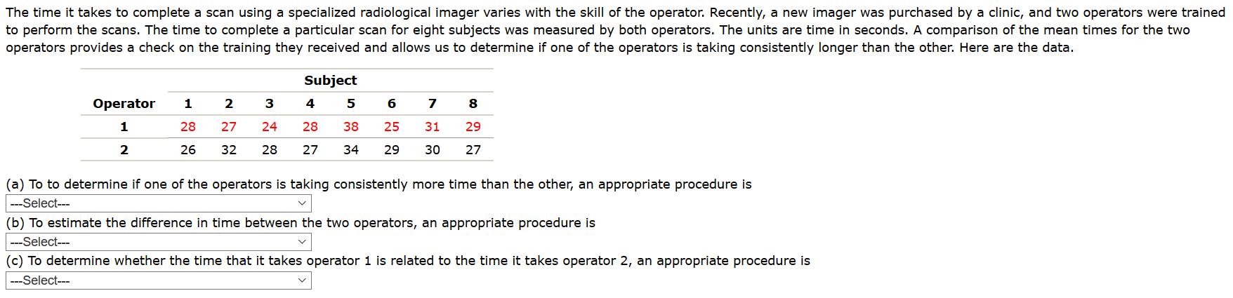 Solved ANSWER OPTIONS: 2-sample t confidence interval Paired | Chegg.com