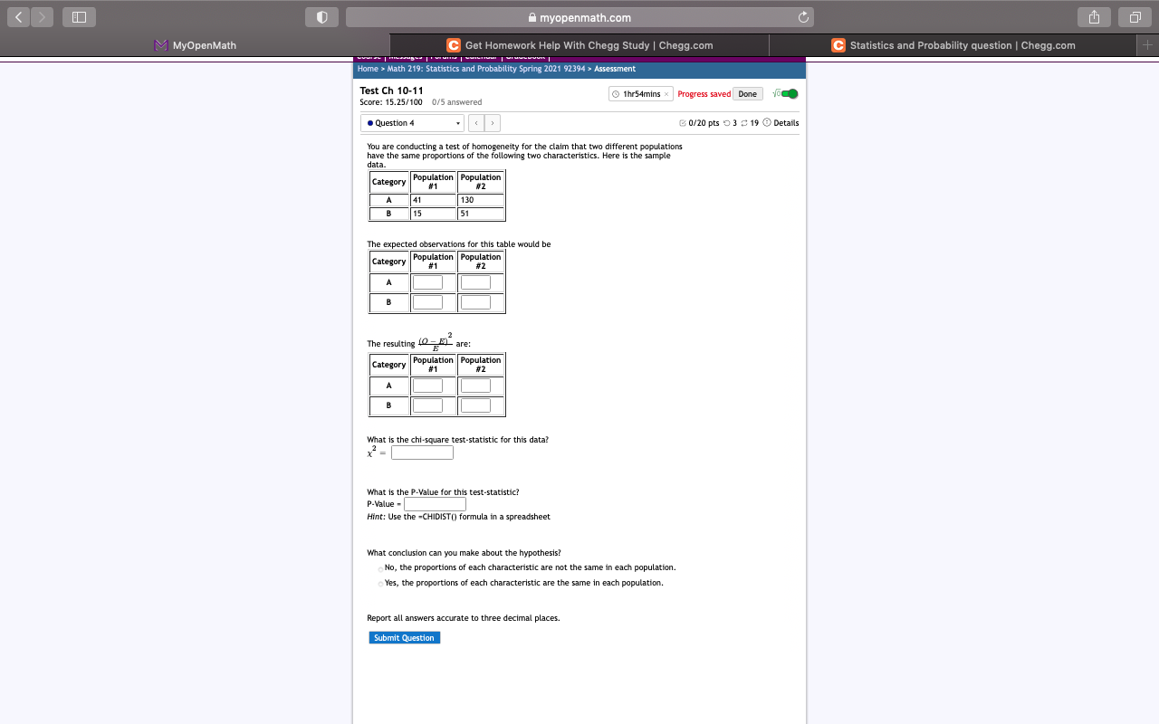 Solved 0 Amyopenmath.com MyOpen Math C Statistics and | Chegg.com