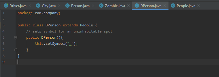 Solved Zombie.javax DPerson.java X People.java Driver.java | Chegg.com
