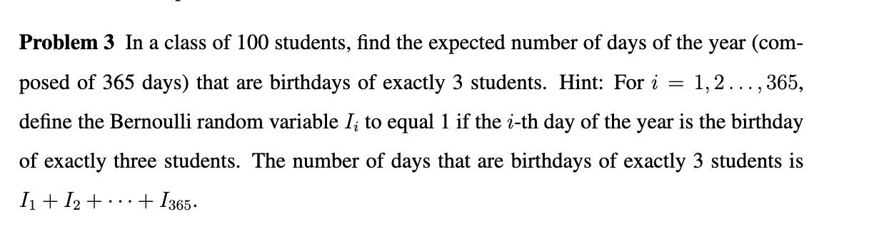 Solved Problem 3 In a class of 100 students, find the | Chegg.com