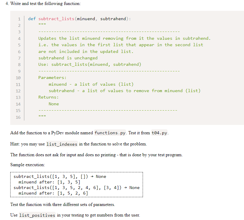 Solved my function i made: list_positives function: factors | Chegg.com