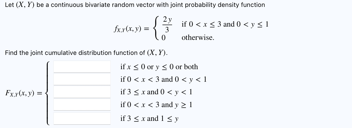 Solved Let (X, Y) be a continuous bivariate random vector | Chegg.com