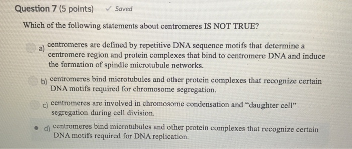 Solved Question 7 (5 points) Saved Which of the following | Chegg.com