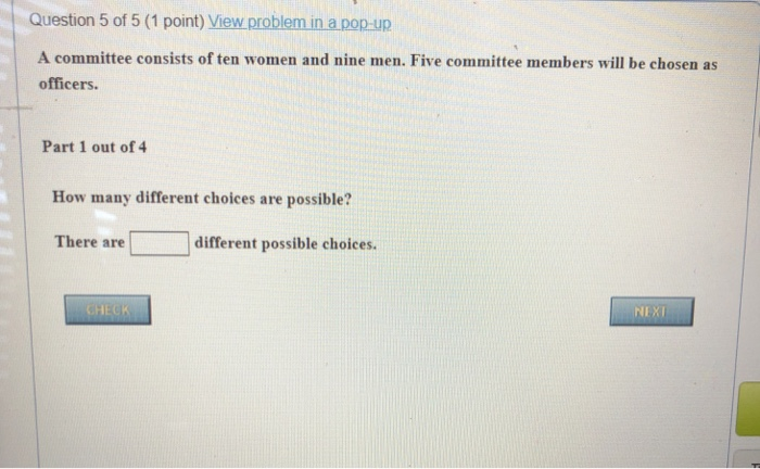 Solved Question 5 of 5 (1 point) View problem in a pop-Up A | Chegg.com