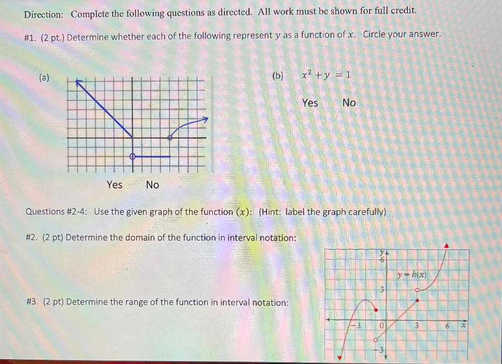 Solved #1. (2 pt.) Determine whether each of the following | Chegg.com