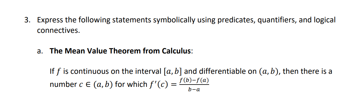 Solved 3. Express the following statements symbolically | Chegg.com