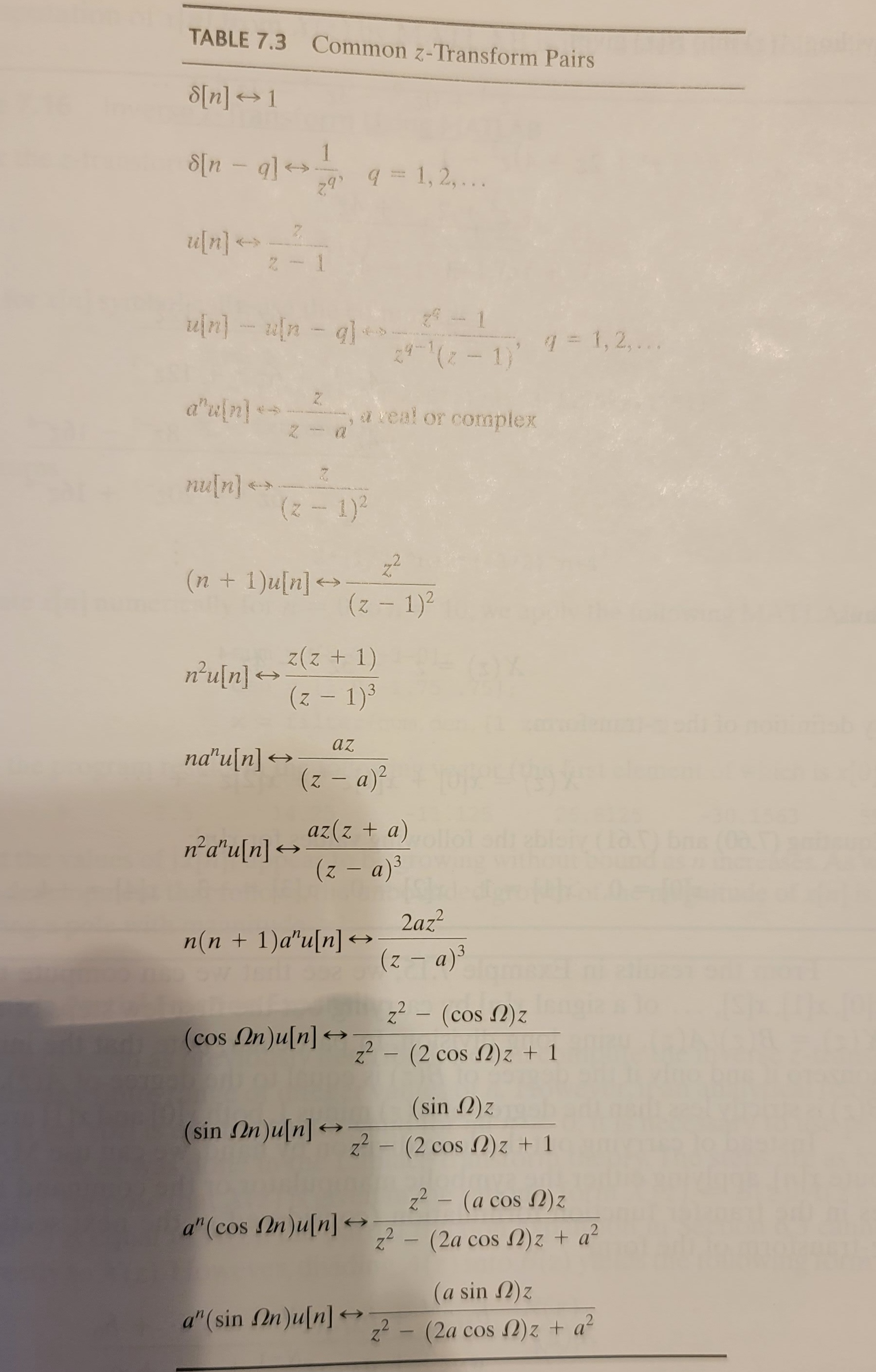 Solved 7.4. Using the transform pairs in Table 7.3 and the | Chegg.com