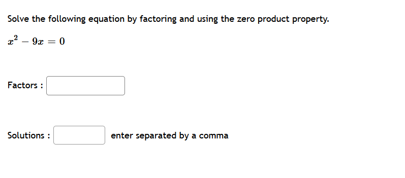 Solved Solve the following equation by factoring and using | Chegg.com