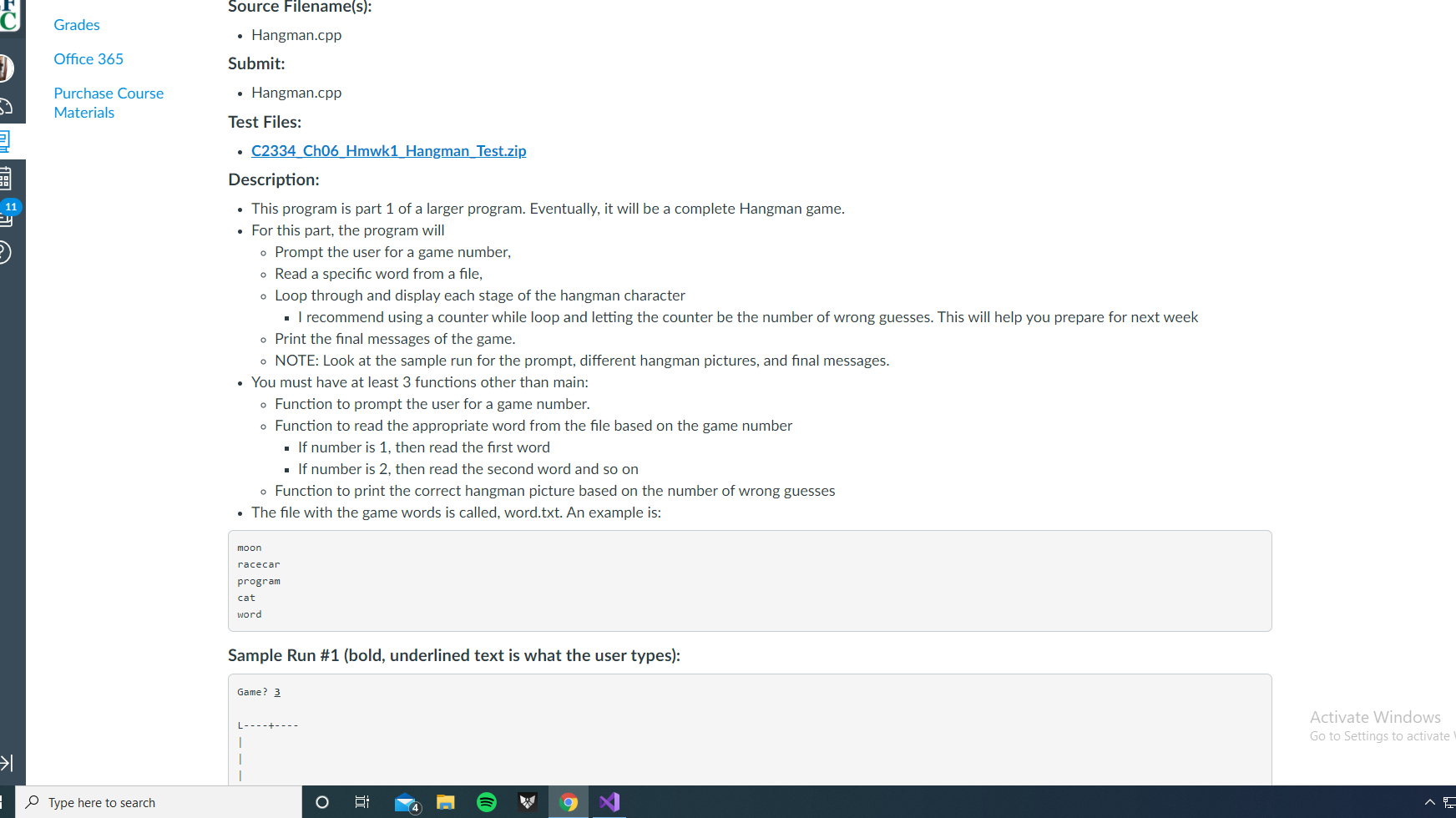 Solved Source Filename(s): Grades Hangman.cpp Submit: Office | Chegg.com