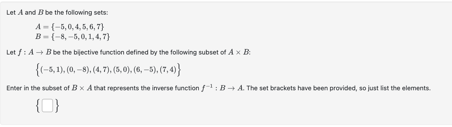 Solved Let A and B be the following sets: | Chegg.com
