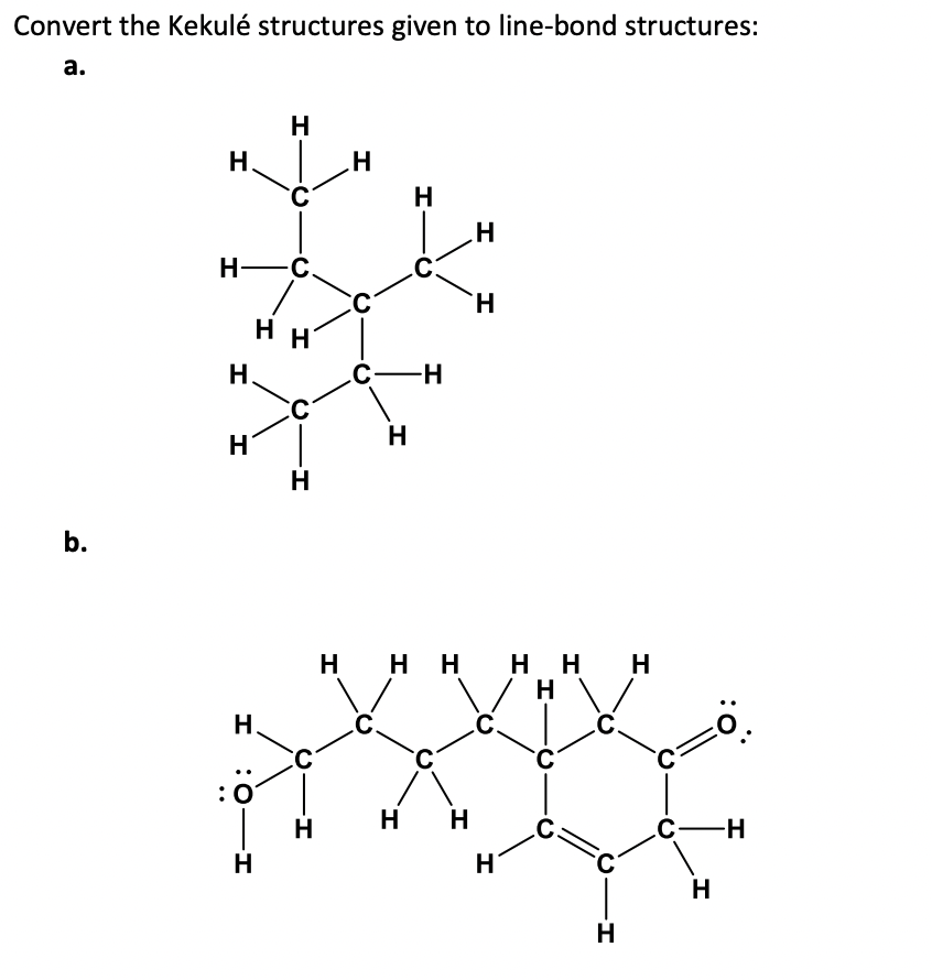 Solved Convert the Kekulé structures given to line-bond | Chegg.com