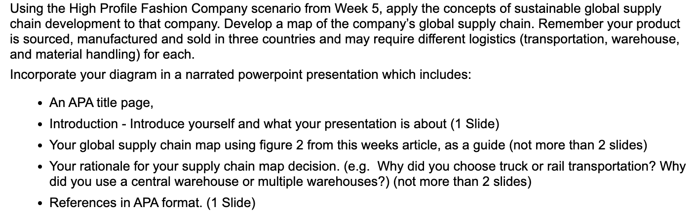 Solved Using the High Profile Fashion Company scenario from | Chegg.com