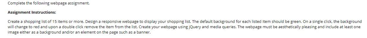Solved Complete the following webpage assignment. Assignment | Chegg.com