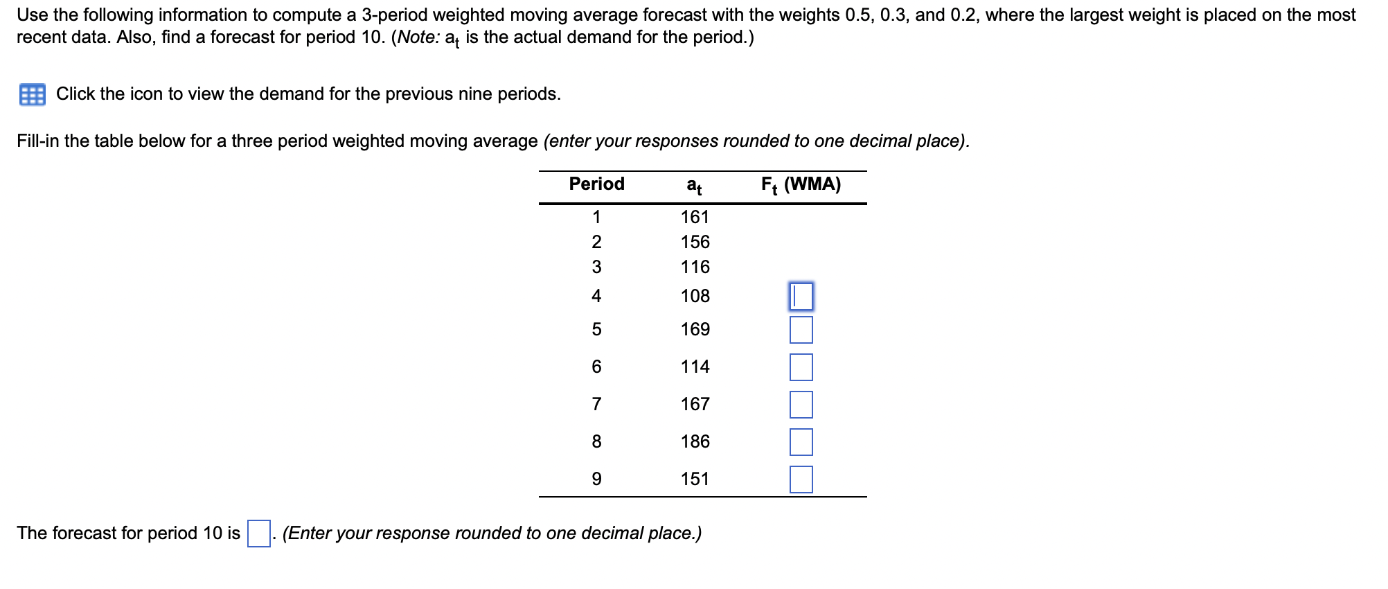 Solved Use the following information to compute a 3-period | Chegg.com