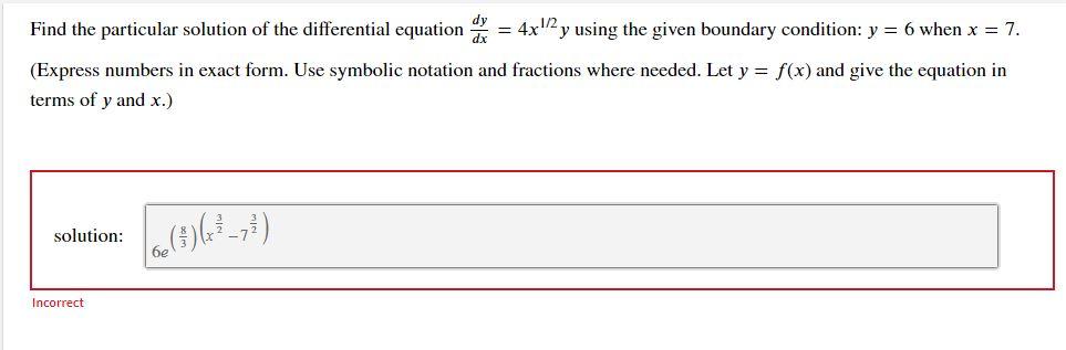 Solved Find the particular solution of the differential | Chegg.com