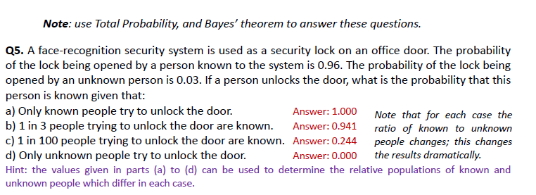 Solved Note: use Total Probability, and Bayes' theorem to | Chegg.com
