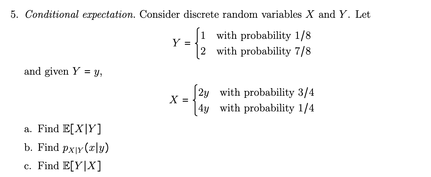 5. Conditional expectation. Consider discrete random | Chegg.com