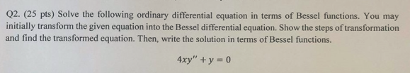 Solved Q2. ( 25pts) Solve the following ordinary | Chegg.com