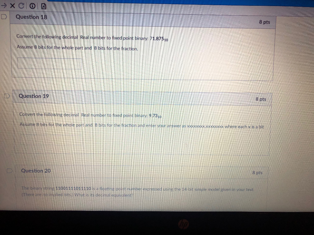 Solved c Question 18 8 Pts Convert The Following Chegg Solved c Question 18 8 Pts Convert The Following Chegg