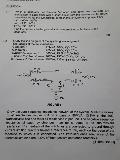 Solved QUESTION 1 11 When a generator has terminal "a" open | Chegg.com