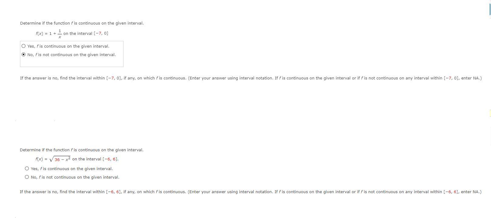 Solved Determine if the function f is continuous on the | Chegg.com