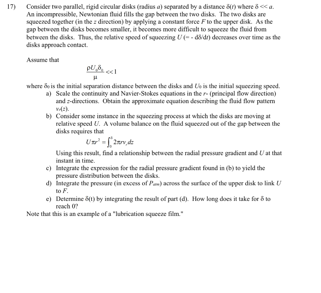 17 Consider Two Parallel Rigid Circular Disks 