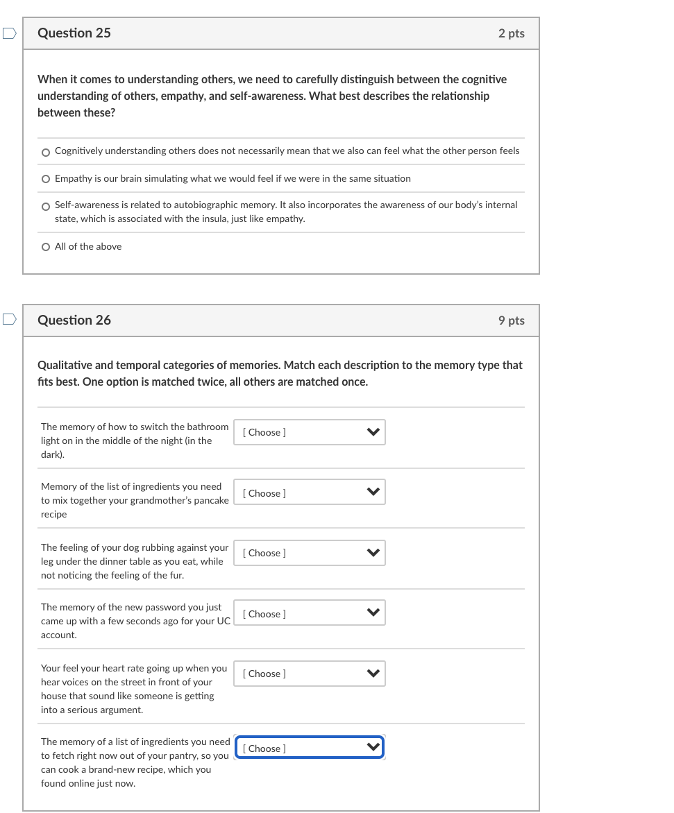 Solved For 26 match those with either - non declarative | Chegg.com