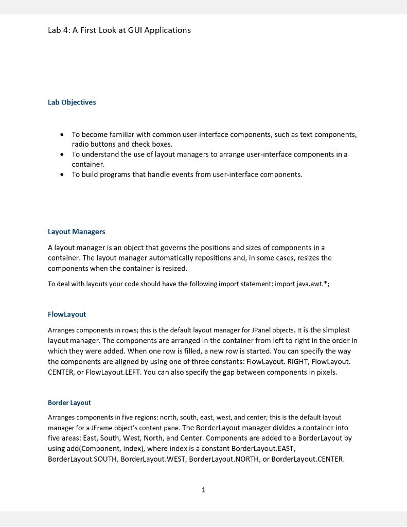 Solved Lab 4: A First Look at GUI Applications Lab | Chegg.com