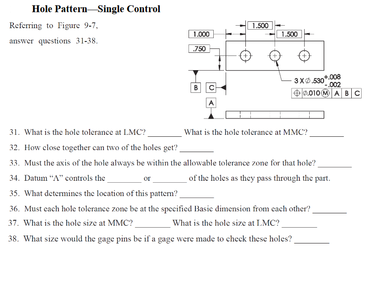 Solved Hole Pattern Single Control Referring to Figure 9-7, | Chegg.com