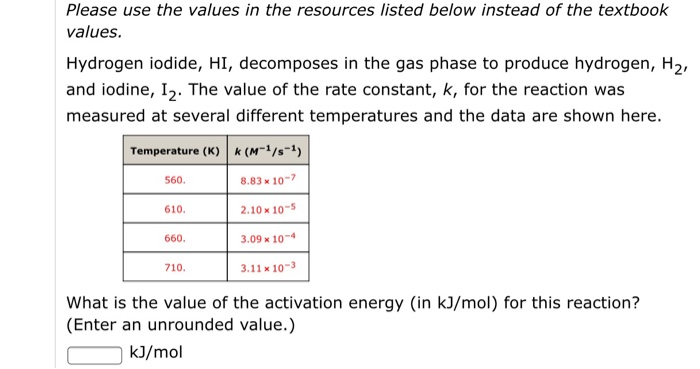 Solved Please use the values in the resources listed below | Chegg.com