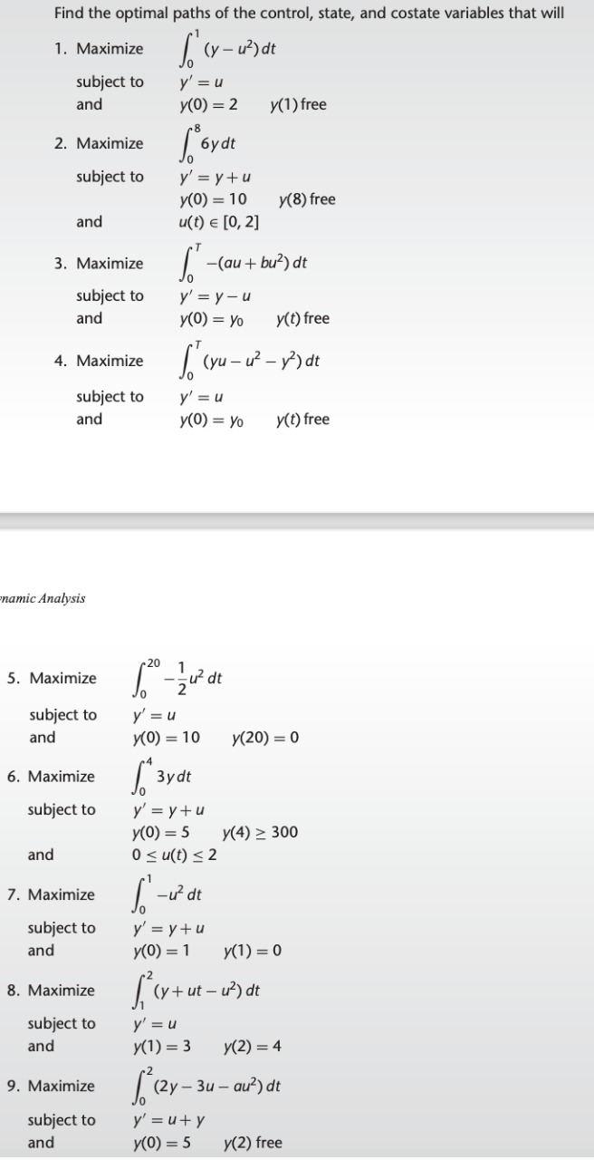 Solved Use Optimization To Find The Optimal Paths Of