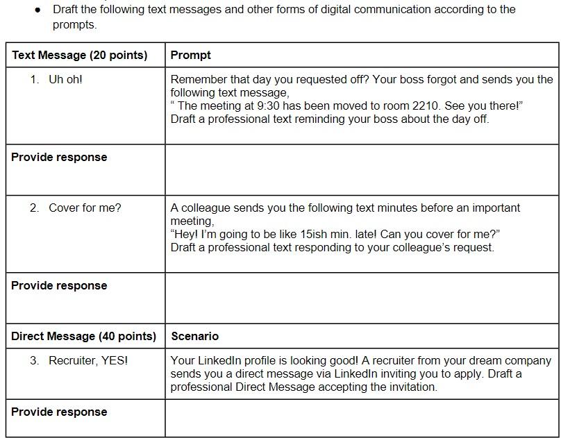 Solved Learning Objectives Compose professional messages | Chegg.com