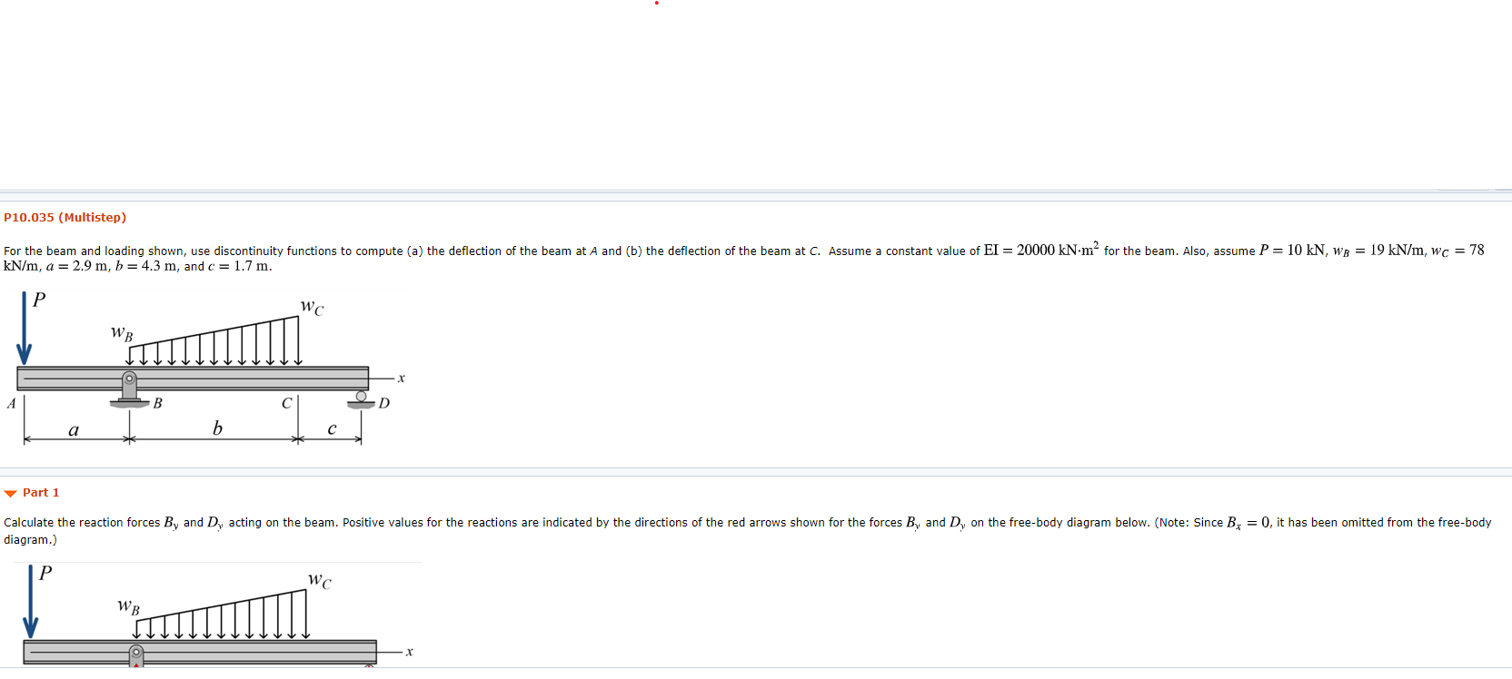 Solved The simply supported beam consists of a W410 × 85 | Chegg.com