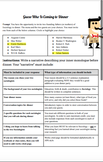 Solved Guess Who Is Coming to Dinner Prompt. You have the | Chegg.com