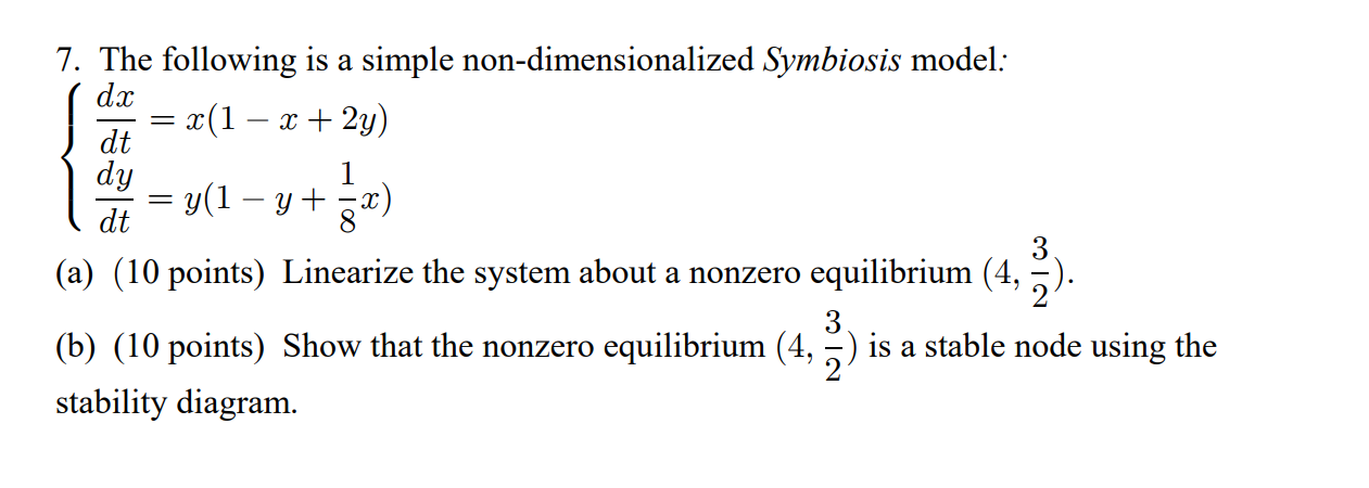 Solved 1 7. The following is a simple non-dimensionalized | Chegg.com