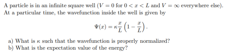 Solved A particle is in an infinite square well (V = 0 for 0 | Chegg.com