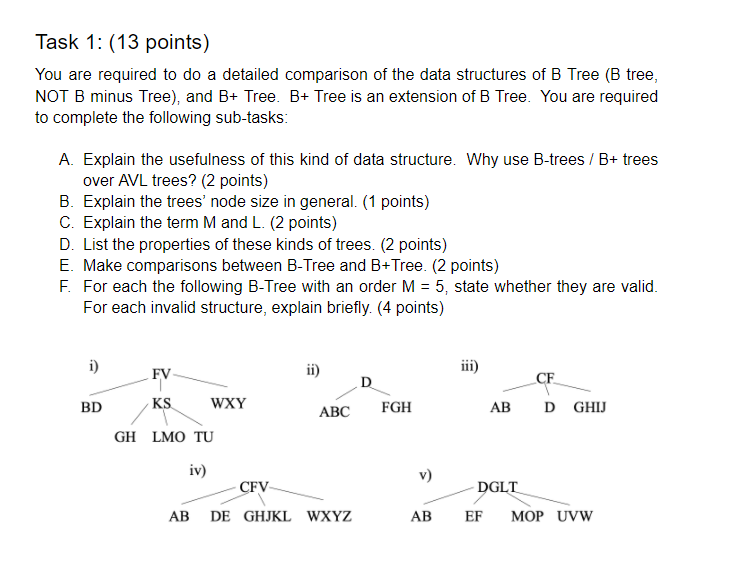 Solved Task 1: (13 points) You are required to do a detailed | Chegg.com