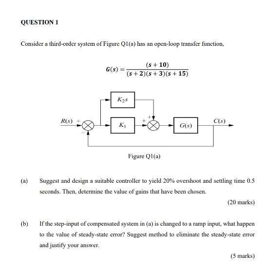 Solved QUESTION 1 Consider a third-order system of Figure | Chegg.com